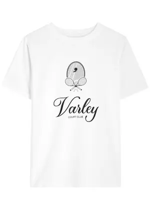 Varley Coventry Branded Cotton T-shirt - White