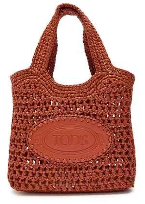 TOD'S Manici Mini Raffia Top Handle Bag