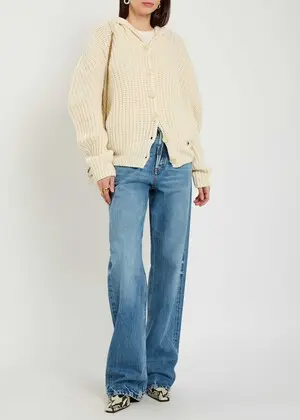 Stella McCartney Hooded Cashmere And Wool-blend Cardigan - Cream