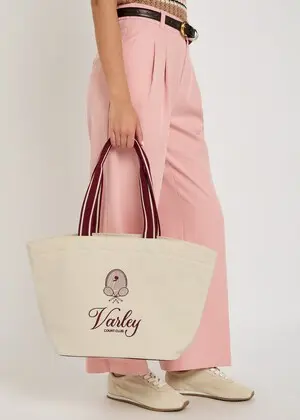 Varley Robinson Embroidered Canvas Tote Bag - Ivory