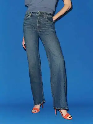 REFORMATION Hunter Stretch Mid Rise Wide Leg Jeans
