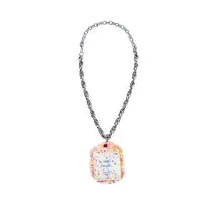 ACID CAT Reduce Reuse Sew Sparkle" Necklace - Orange