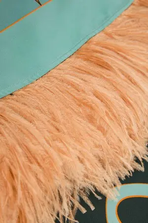La DoubleJ Swing Feather-embellished Silk Midi Dress