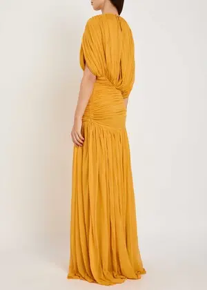Tove Draped Stretch-jersey Maxi Dress - Yellow
