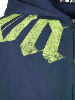 Palm Angels Logo Print Zip-up Hoodie