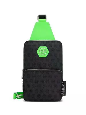 Philipp Plein Jacquard Monogram Messenger Bag - Black