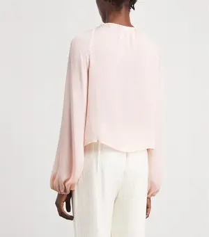 FRAME Silk Balloon Sleeve Blouse