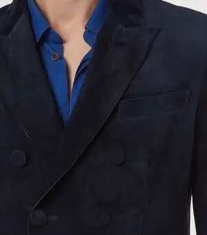 TOM FORD Suede Double-breasted Blazer