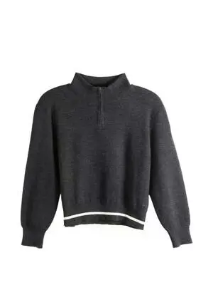 MARGARET HOWELL Half-zip Stripe Detail Sweater