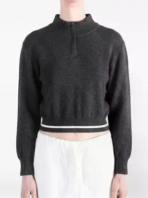 MARGARET HOWELL Half-zip Stripe Detail Sweater