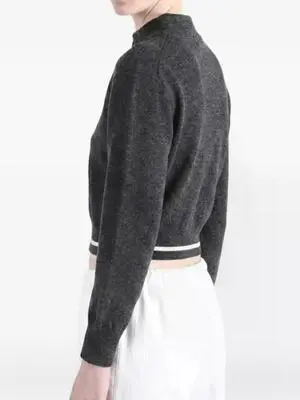 MARGARET HOWELL Half-zip Stripe Detail Sweater
