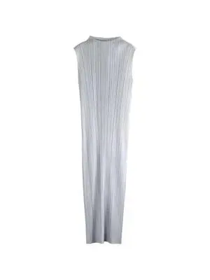 Issey Miyake Plissé Sleeveless Dress - Grey