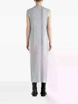 Issey Miyake Plissé Sleeveless Dress - Grey