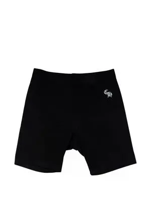 Chrome Hearts Ribbed Biker Shorts With Embroidered Logo - Black