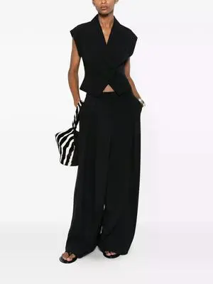 Imperial Pleated Wide-leg Palazzo Pants