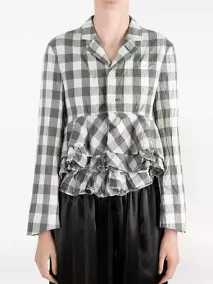 COMME DES GARÇONS TAO Gingham Check Ruffled Jacket