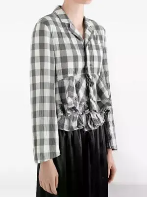 COMME DES GARÇONS TAO Gingham Check Ruffled Jacket
