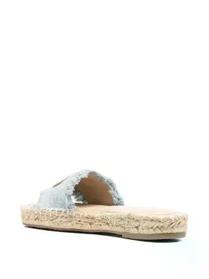 Liu Jo Logo Patch Frayed Flat Espadrilles