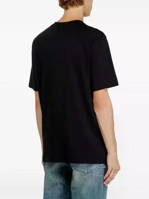 DIESEL® V-neck T-shirt With Micro Logo Embroidery