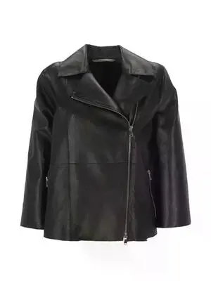 THE JACKIE LEATHERS Asymmetric Zip-fastening Jacket - Black