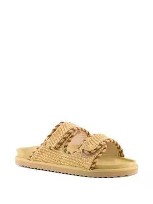 COLORS OF CALIFORNIA Woven Raffia Touch-strap Sandals