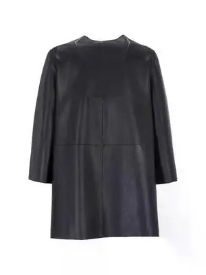 THE JACKIE LEATHERS Button-fastening Leather Coat - Black