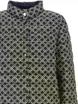 Marella Geometric-print Quilted Jacket - Black