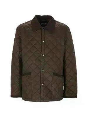 HUSKY Diamond-quilted Corduroy Collar Jacket - Brown