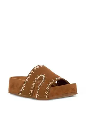 COLORS OF CALIFORNIA Stud-embellished Whipstitch Trim Sandals