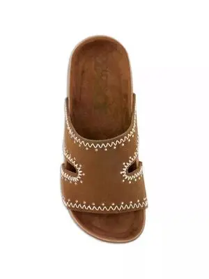 COLORS OF CALIFORNIA Stud-embellished Whipstitch Trim Sandals