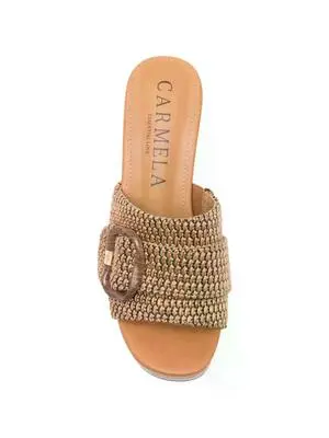 CARMELA Woven Sandals With Buckle Detail