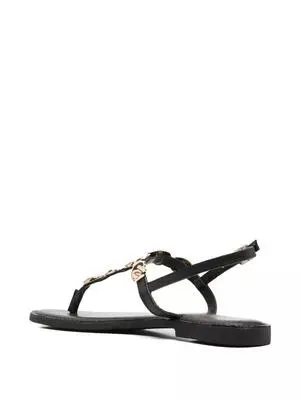 CARMELA Embellished Leather Flat Sandals