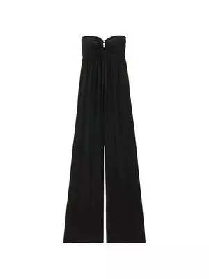 Ba&sh Jema Strapless Gathered Wide Leg Jumpsuit - Black