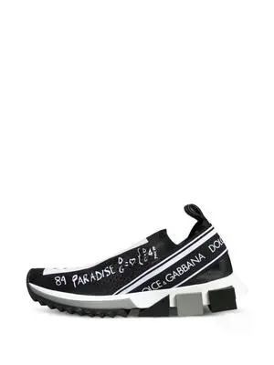 Dolce & Gabbana Sorrento Logo Print Sneakers - Black