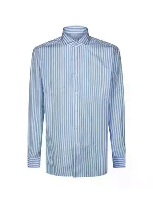 XACUS Stripe-pattern Shirt - Blue
