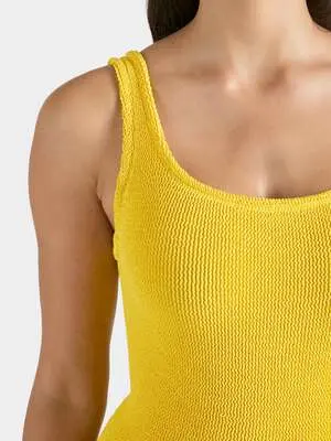 Hunza G Coverage Square Neck Swimsuit - Crinkle Sunflower