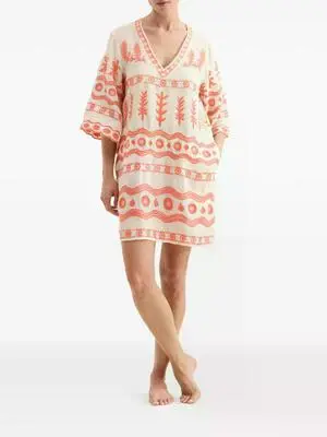 ERES Jacaranda Embroidered Linen Mini Dress
