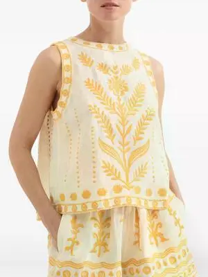 ERES Pulpeux Embroidered Linen Top