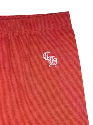 Chrome Hearts Ribbed Logo Embroidered Biker Shorts - Red