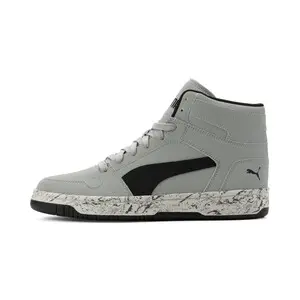 PUMA Rebound Layup Nubuck Marble High Top Sneakers - Gray