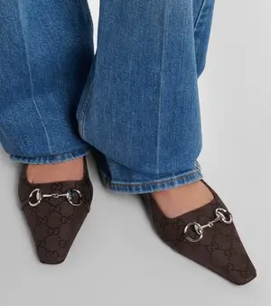 Gucci Vittoria Gg Canvas Ballet Flats