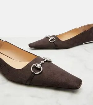 Gucci Vittoria Gg Canvas Ballet Flats