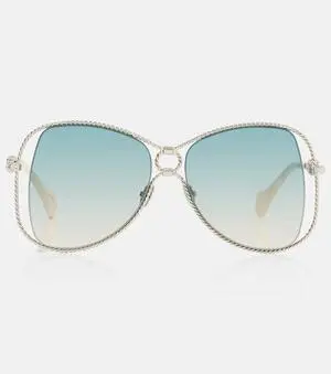 AQUAZZURA Malibu Oversized Sunglasses - Silver