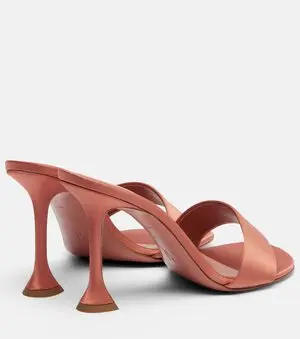 Amina Muaddi Andreea Satin Sandals - Pink
