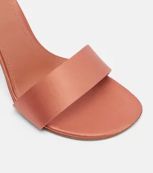 Amina Muaddi Andreea Satin Sandals - Pink