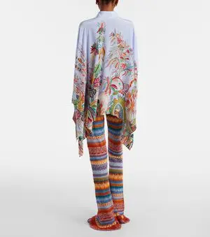 Etro Crochet Striped Cotton Flared Pants - Multicoloured