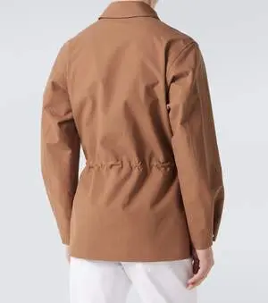UMIT BENAN Tobacco Cotton Linen Drawstring Waist Jacket