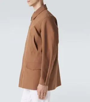 UMIT BENAN Tobacco Cotton Linen Drawstring Waist Jacket