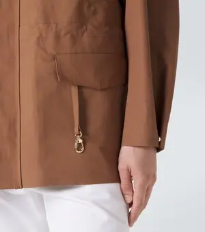 UMIT BENAN Tobacco Cotton Linen Drawstring Waist Jacket