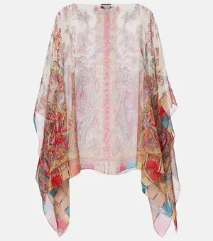 Etro Printed Silk Cape - Multicoloured